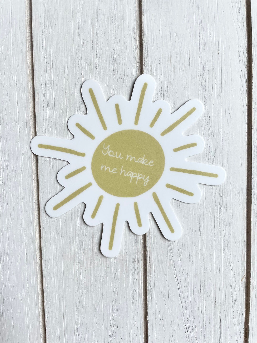 You Make Me Happy Yellow Sun Sticker, Song Lyric Stickers, Waterproof ...