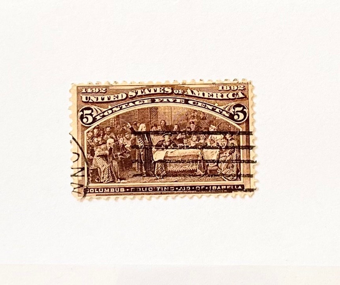 1892 US Postage Stamp | 5 Cent Stamp - Etsy