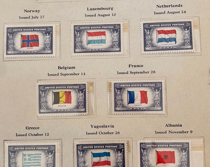 12 Mint Stamps of Overrun Countries - Etsy