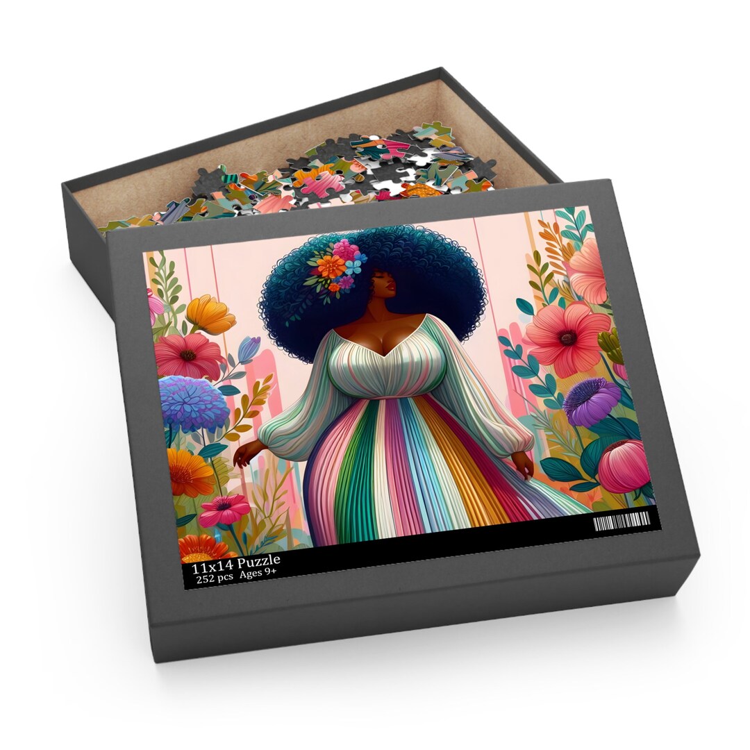 Black Beautiful Women Black Art on Puzzle (120, 252, 500-piece), Black ...