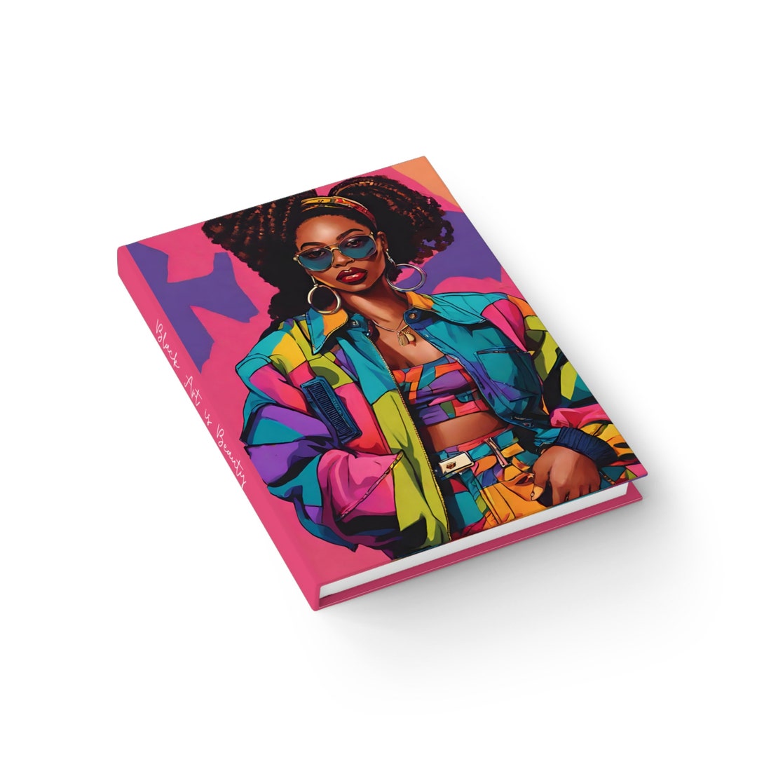 Colorful 80s Black Girl Art Journal Ruled Line Journals for - Etsy