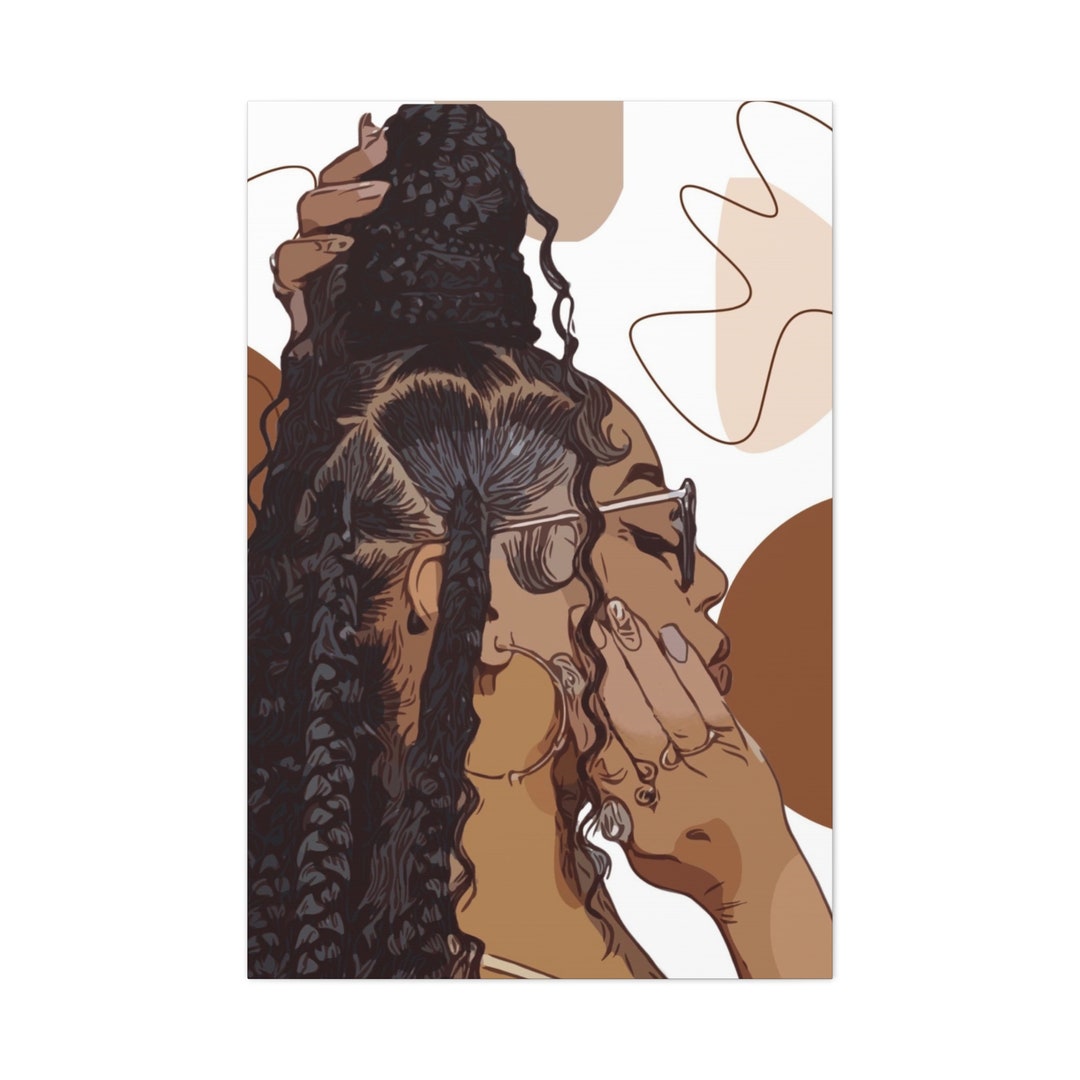 Braids Black Girl With Braids Art, Braids Art, Hair Salon Art ...
