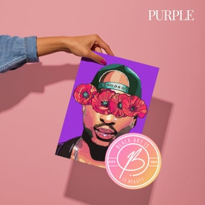 Tupac Poppy Flower Premium Matte Vertical Poster, Man Cave Wall Art ...