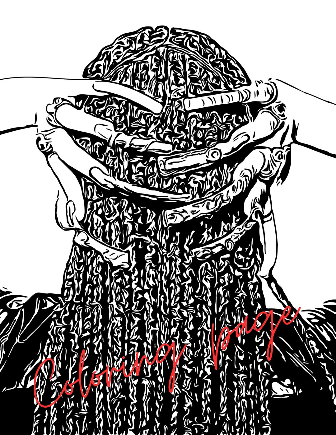 Adult Coloring Page Funny Coloring Page Digital Coloring - Etsy Ireland
