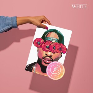 Tupac Poppy Flower Premium Matte Vertical Poster, Man Cave Wall Art ...