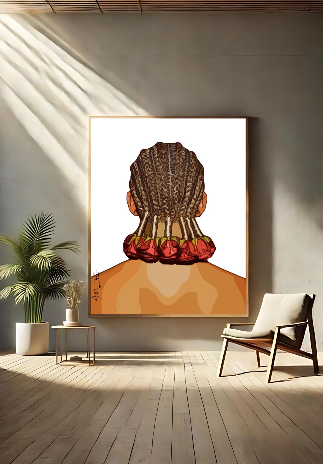 Cornrows and Red Roses Black Woman Wall Art Matte Vertical Posters ...