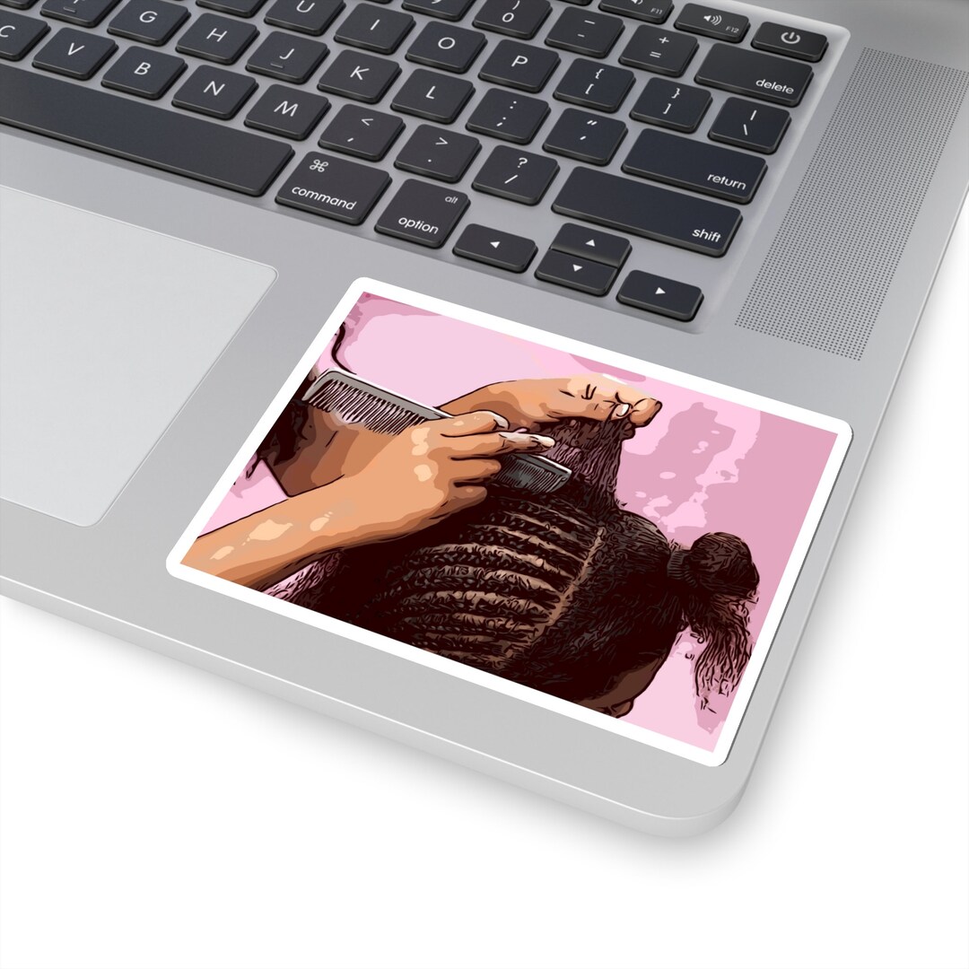 Braiding Kiss-cut Stickers Black Girl Stickers Black Hair - Etsy