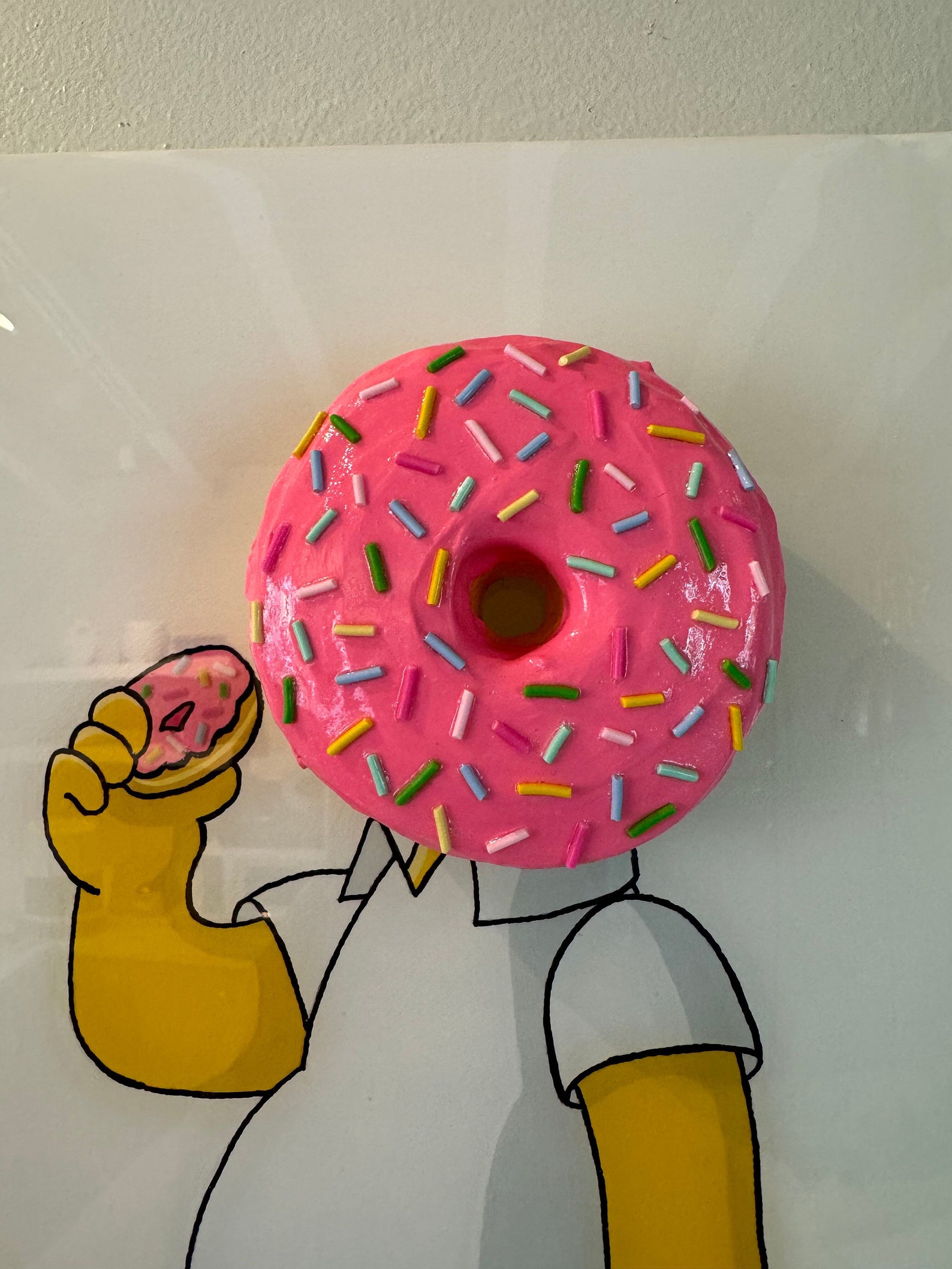 Homer Simpson Pop Art Wall Hanging Hand Painted, Hand Made 3D Doughnut ...
