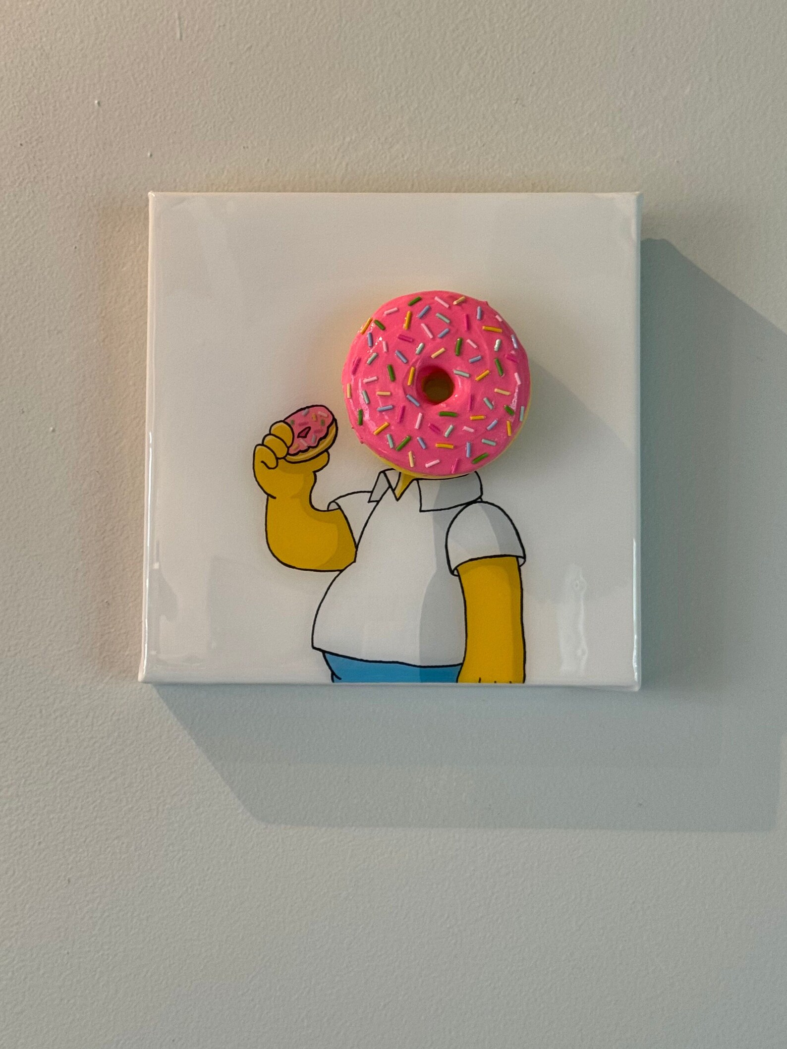 Homer Simpson Pop Art Wall Hanging Hand Painted, Hand Made 3D Doughnut ...