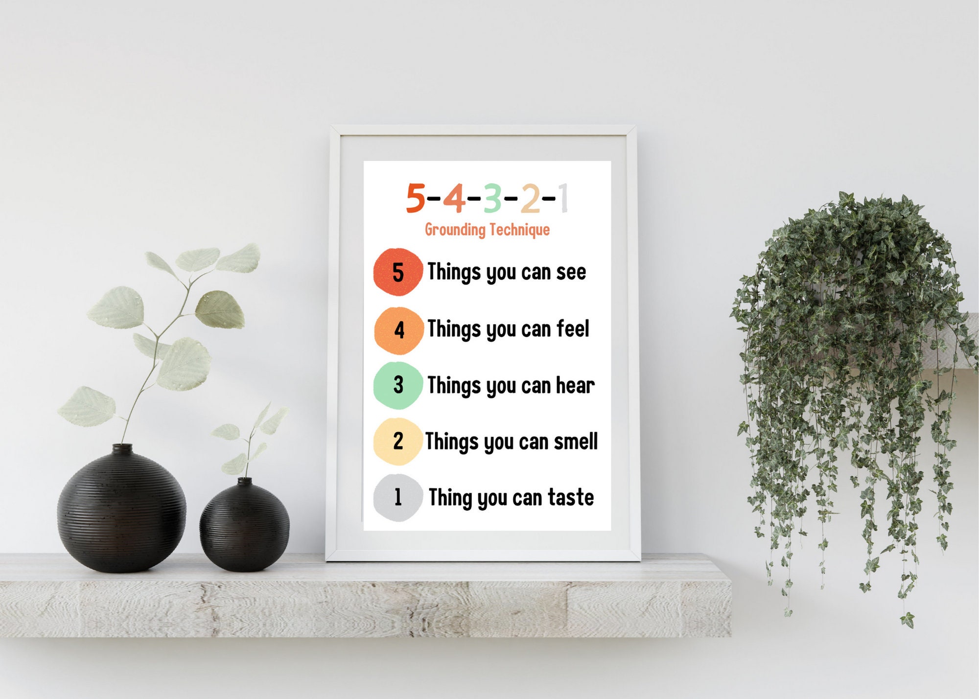 Grounding Technique Poster for Counseling Office - Printable - Etsy