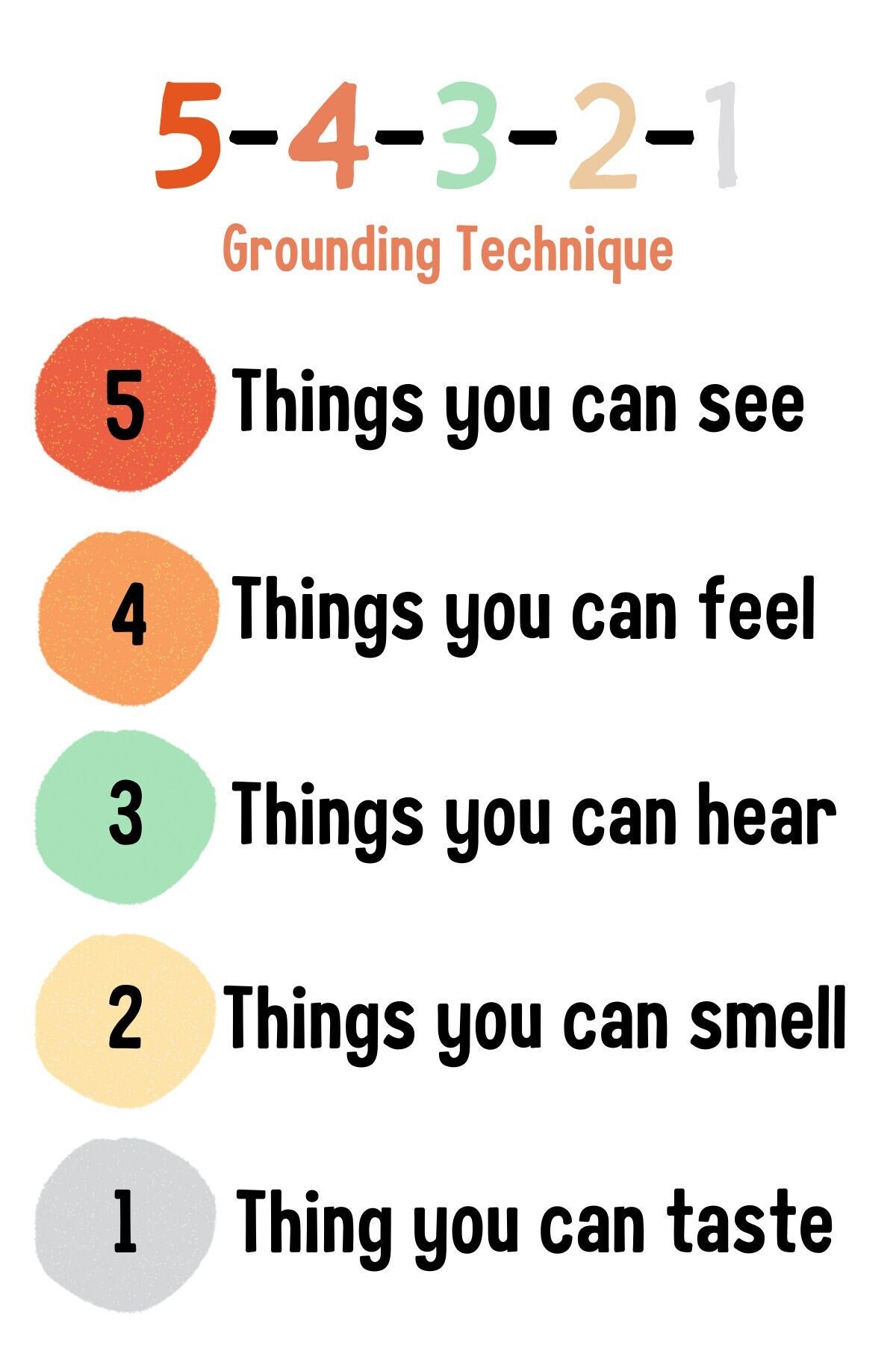 Mindful Printable Grounding Technique For Kids Etsy Ireland