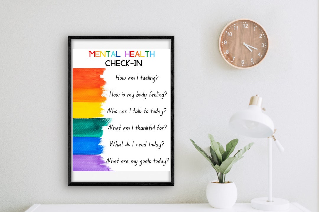 Mental Health Check-in, Counselor/therapist Office Decor, Counselor ...