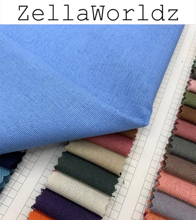 Plain Cotton Linen Blend Fabric: Soft Dress & Curtain Material, DIY ...