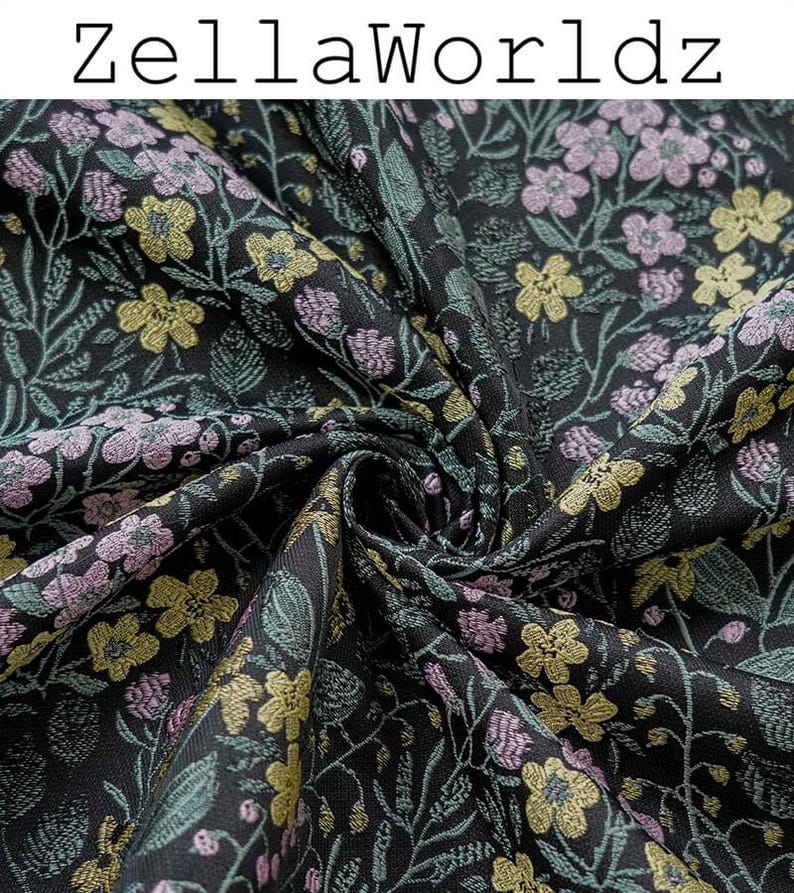Retro Flowers Plants Jacquard Embossed Fabric: DIY Sewing Craft ...