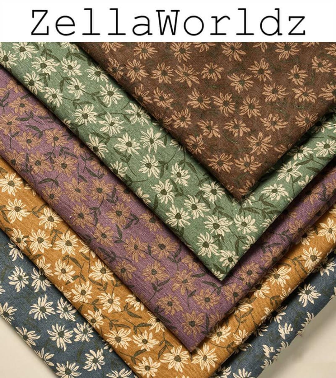 Floral Cotton Linen Fabric: Flowers Printed, Dresses Clothes Sewing ...