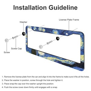 Starry Sky License Plate Frame, Night Sky Car Tag Frame, License Plate ...