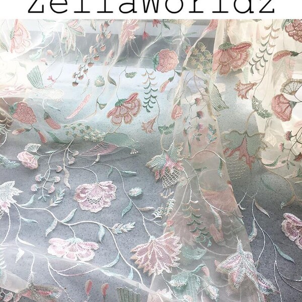 Embroidered Organza Etsy