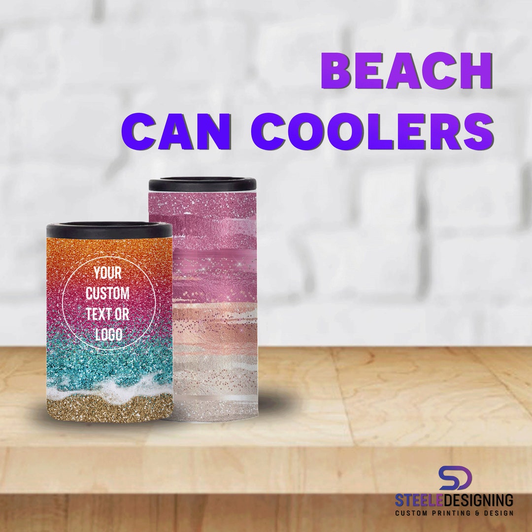 Custom Beach Koozies Personalized Beach Can Coolers - Etsy