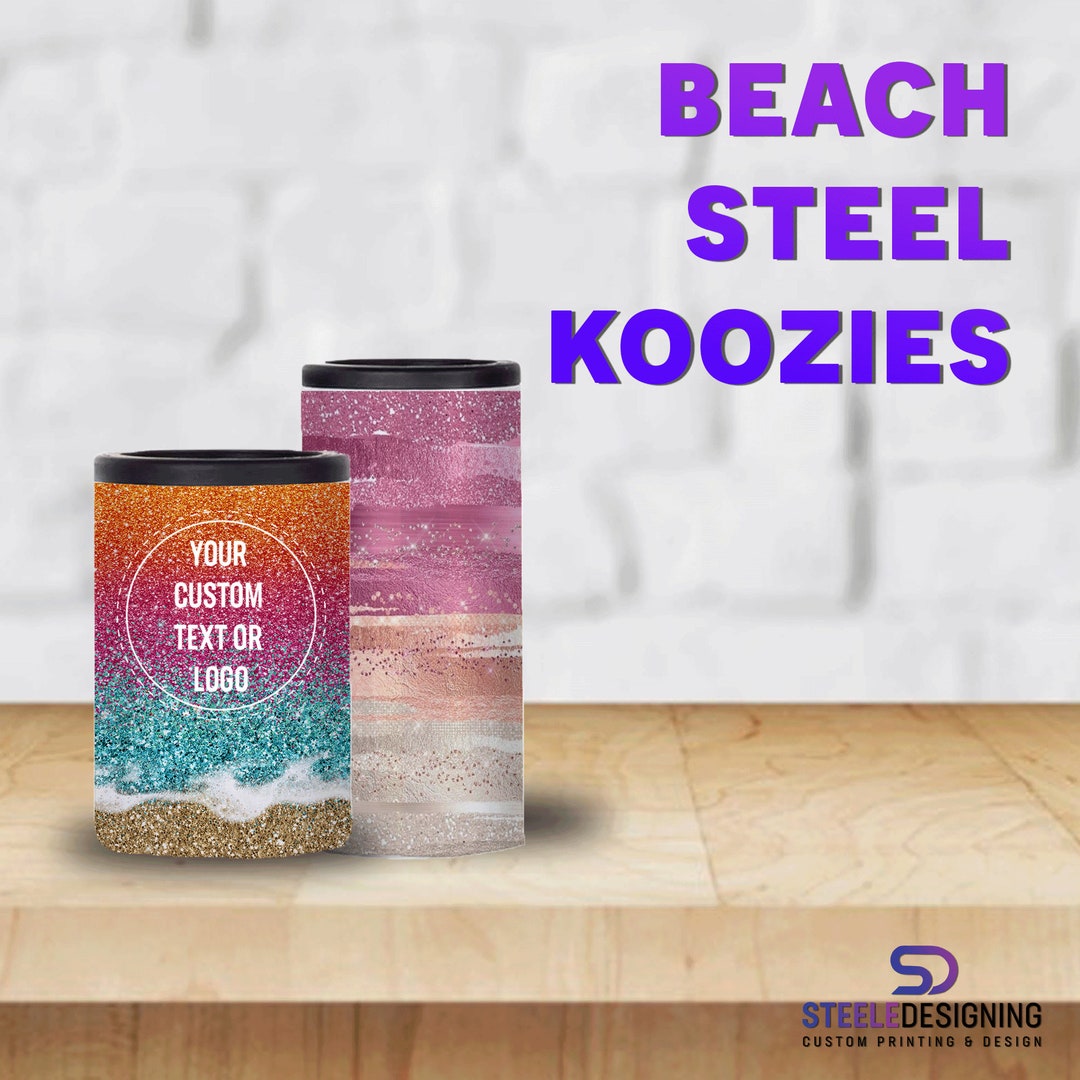 Custom Beach Koozies Personalized Beach Can Coolers - Etsy