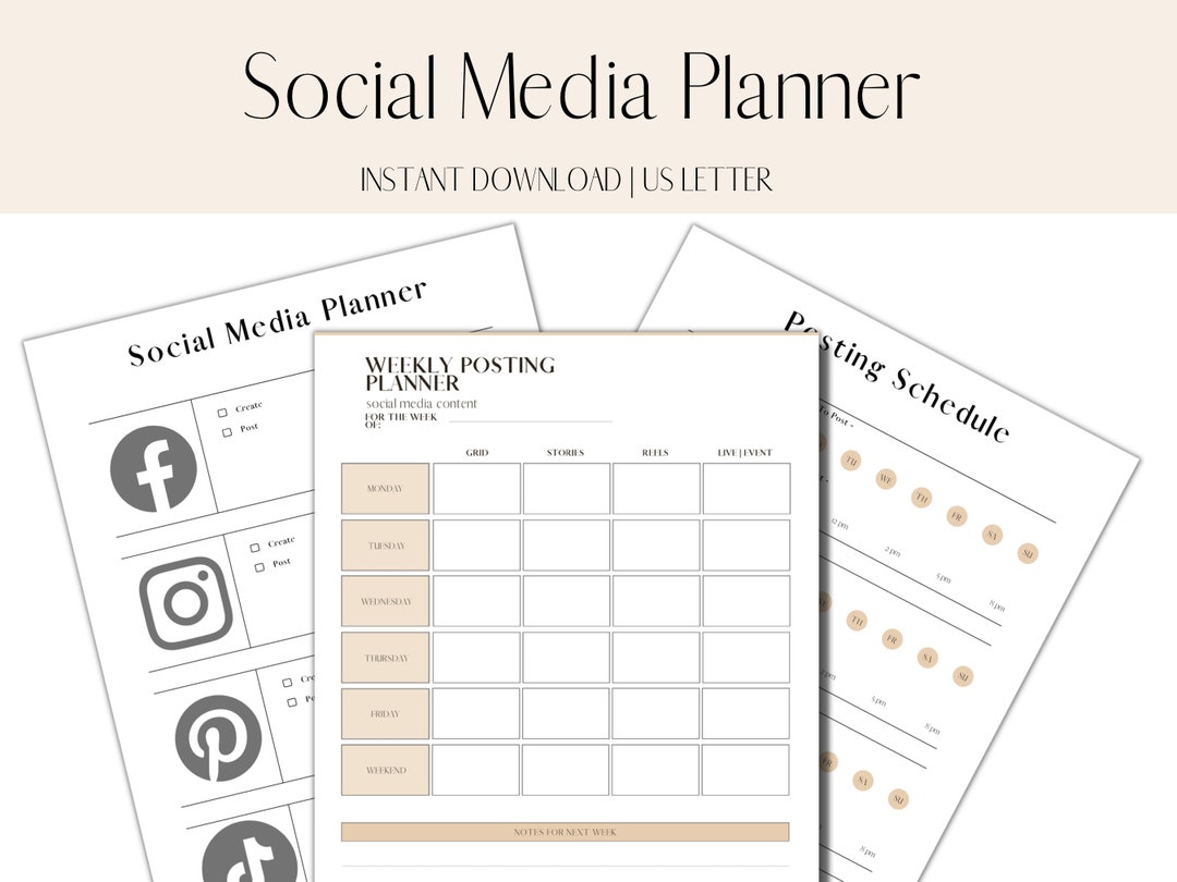 Social Media Planner| Tik Tok Planner| Media Planner| Organized Planner ...