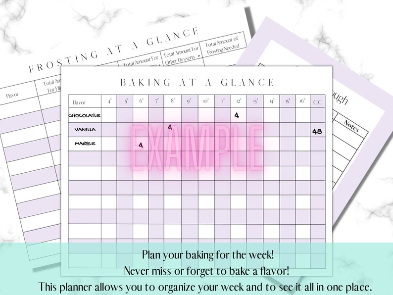 Cake Decorator Weekly Planner: Baking Order Organizer (printable ...