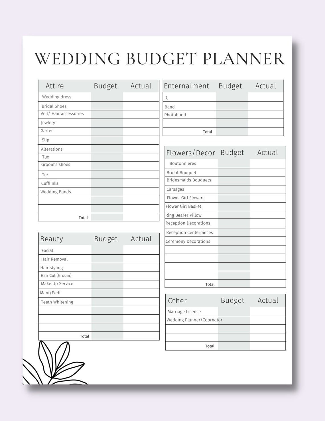 Wedding Budget Planner| Wedding Budget Tracker| Organized Wedding ...