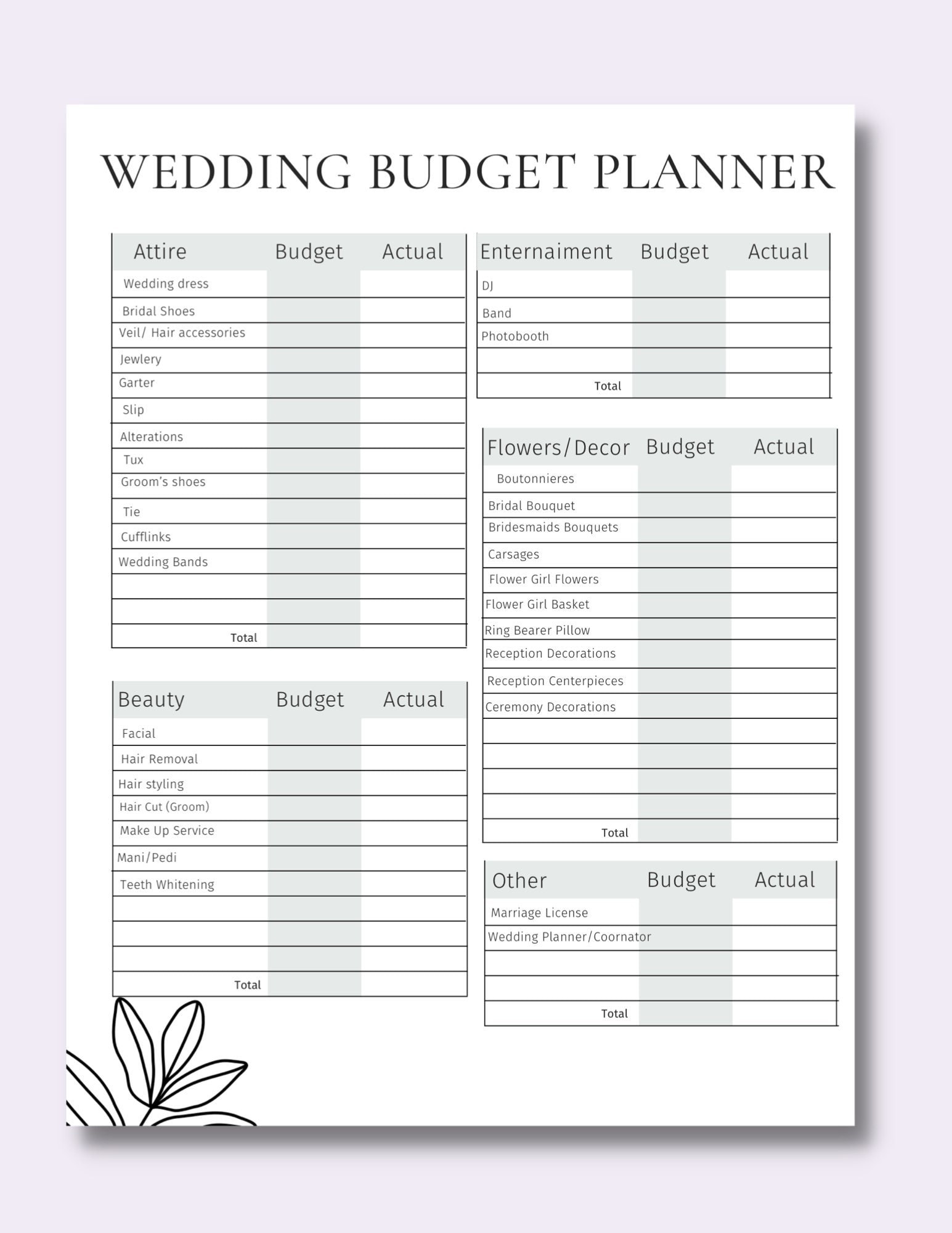 Wedding Budget Planner Wedding Budget Tracker Organized - Etsy