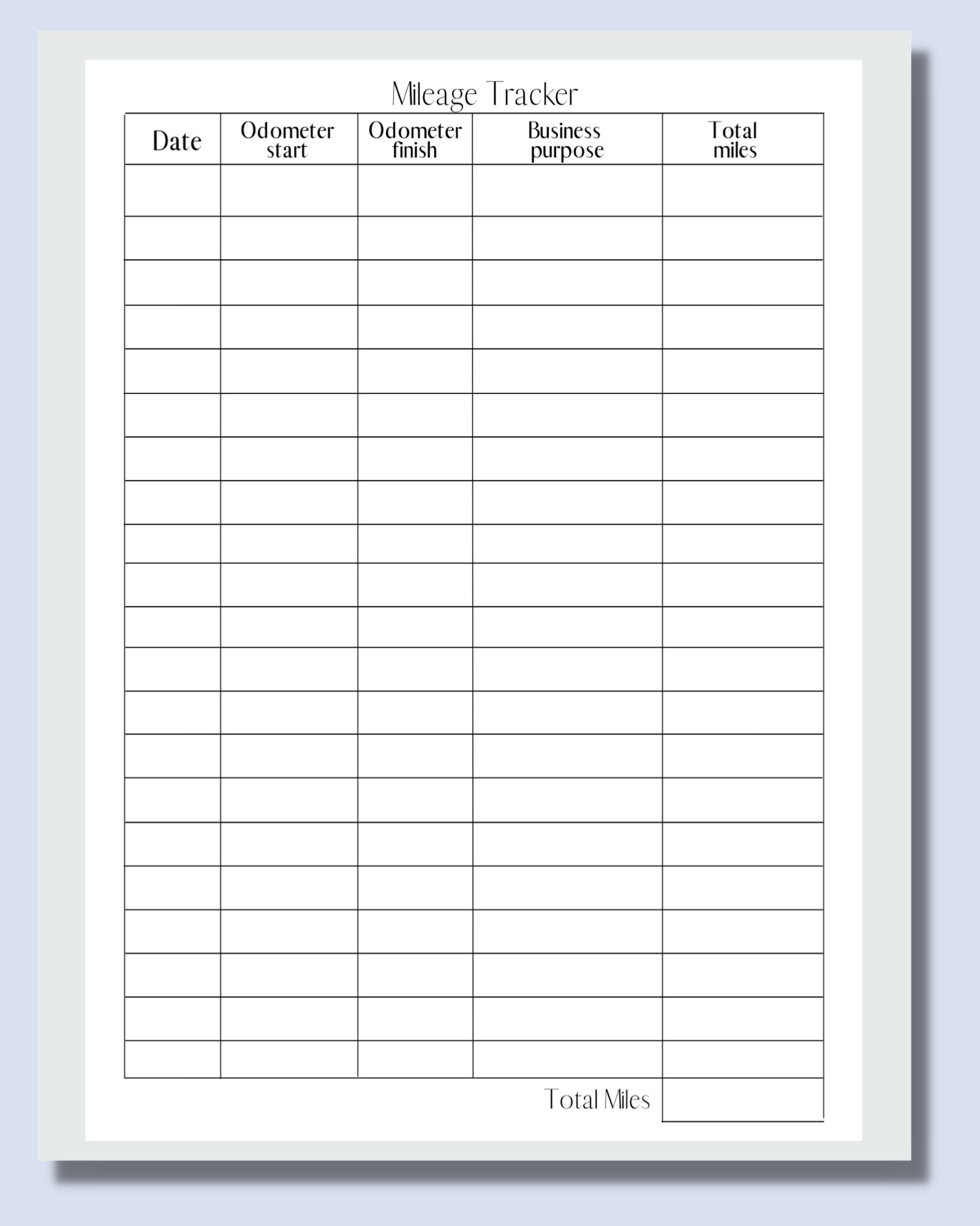 Car Mileage and Expense Tracker | Printable Log (digital Download) - Etsy