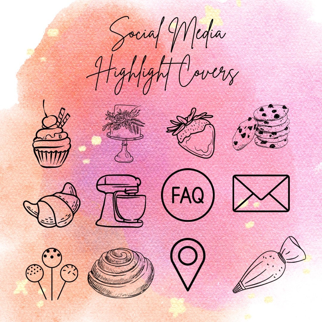 Instagram Highlights Bakery Cake | Cake Highlights |minimal | Pink ...