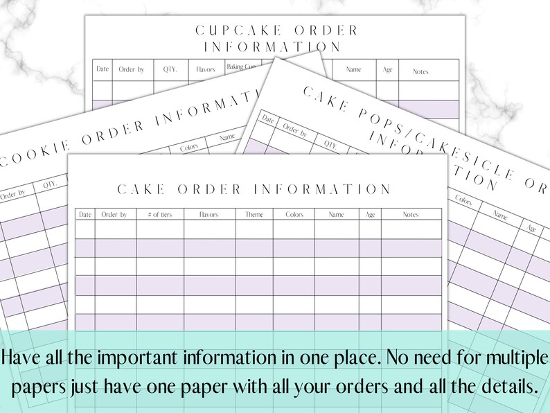 Cake Decorator Weekly Planner: Baking Order Organizer (printable ...