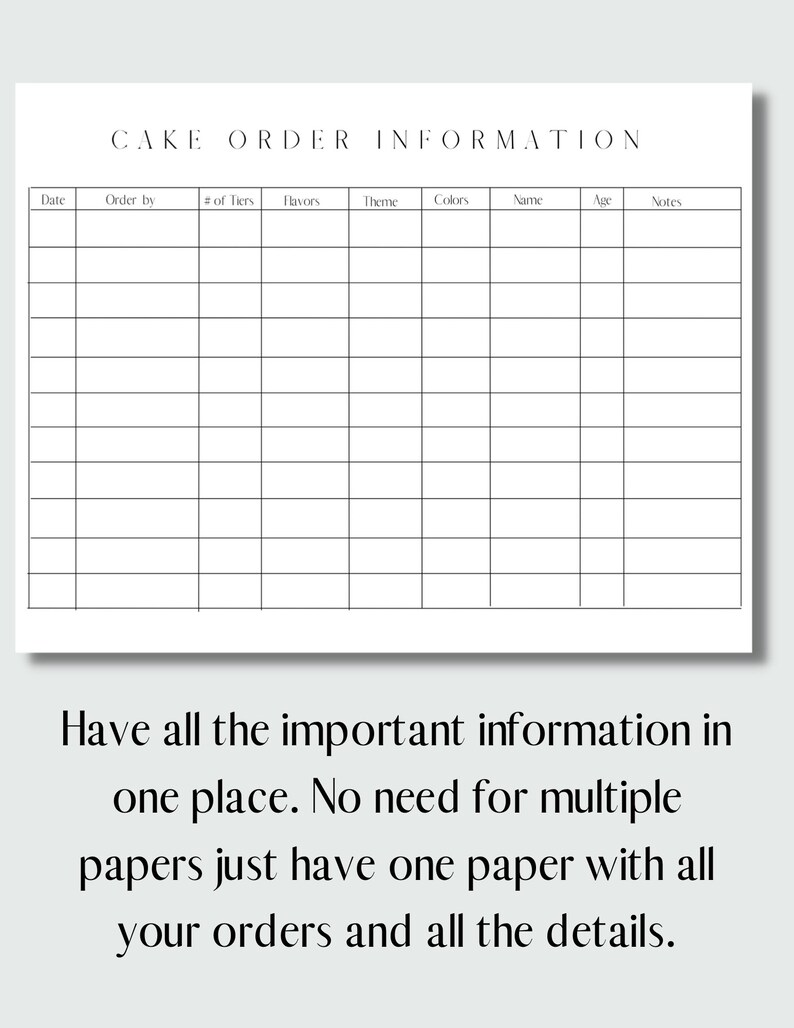 Baker Cake Decorator Weekly Planner Cake Order Planner - Etsy