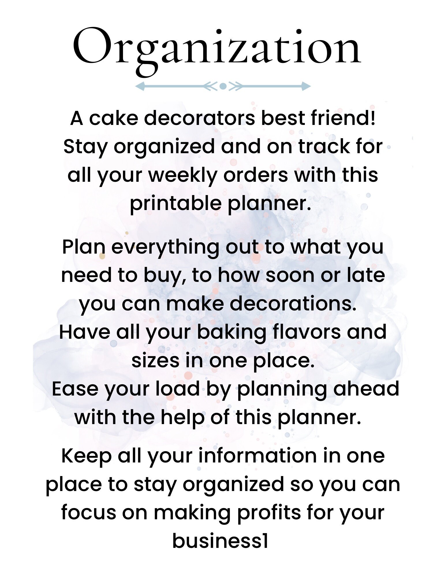Baker Cake Decorator Weekly Planner Cake Order Planner - Etsy