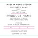 Editable Food Labels | Food Cottage Operations| Home Bakery | Cake ...
