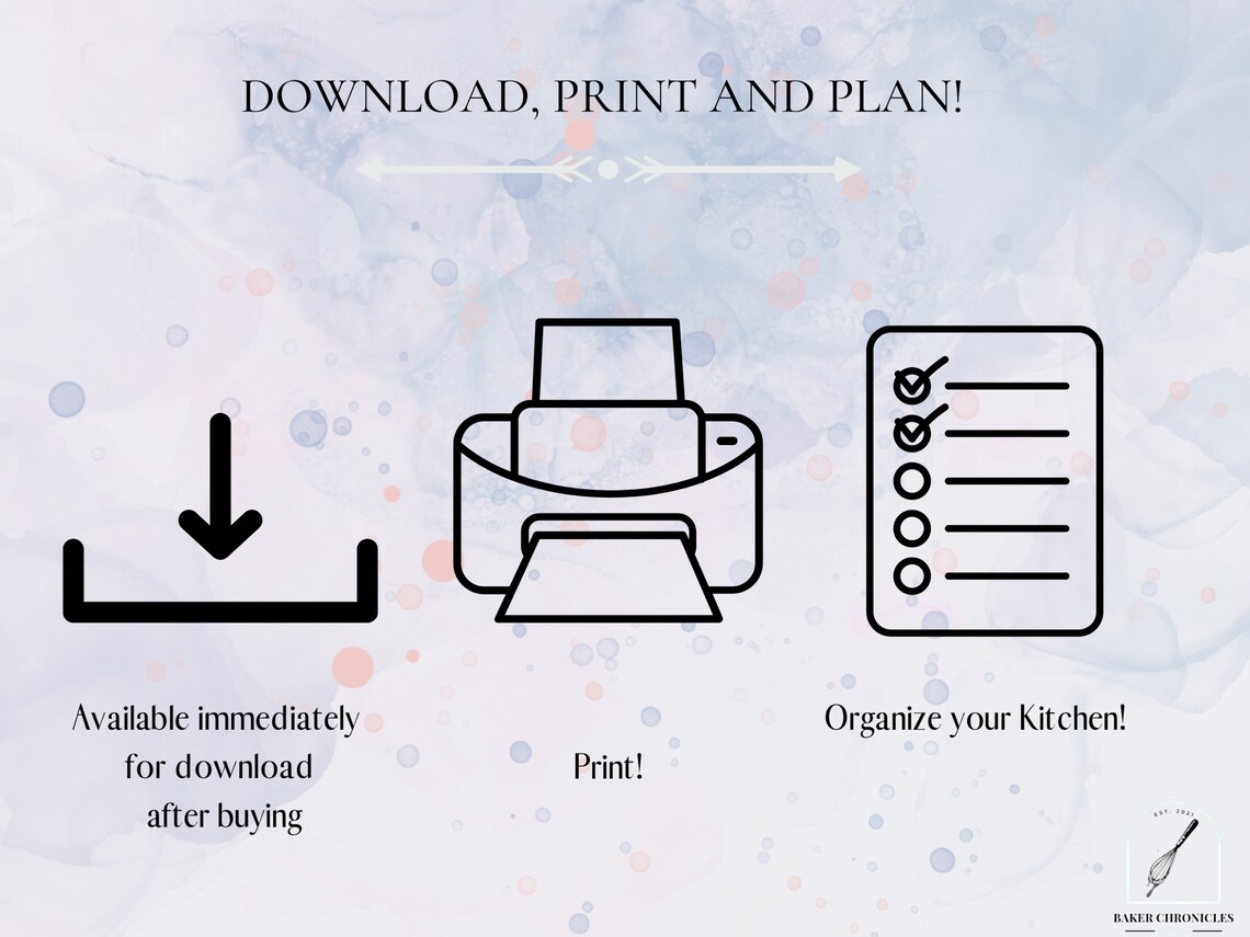 Kitchen Conversion Charts|baking Conversions| Printable| Baking Guide ...