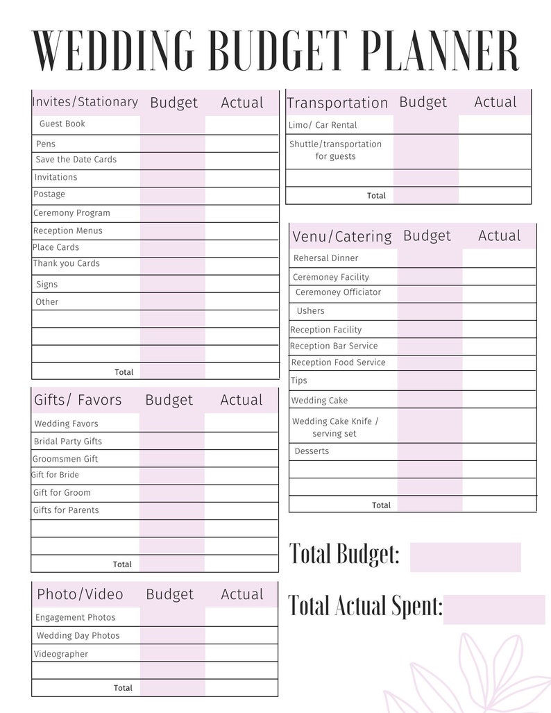 Wedding Budget Planner| Wedding Budget Tracker| Organized Wedding ...