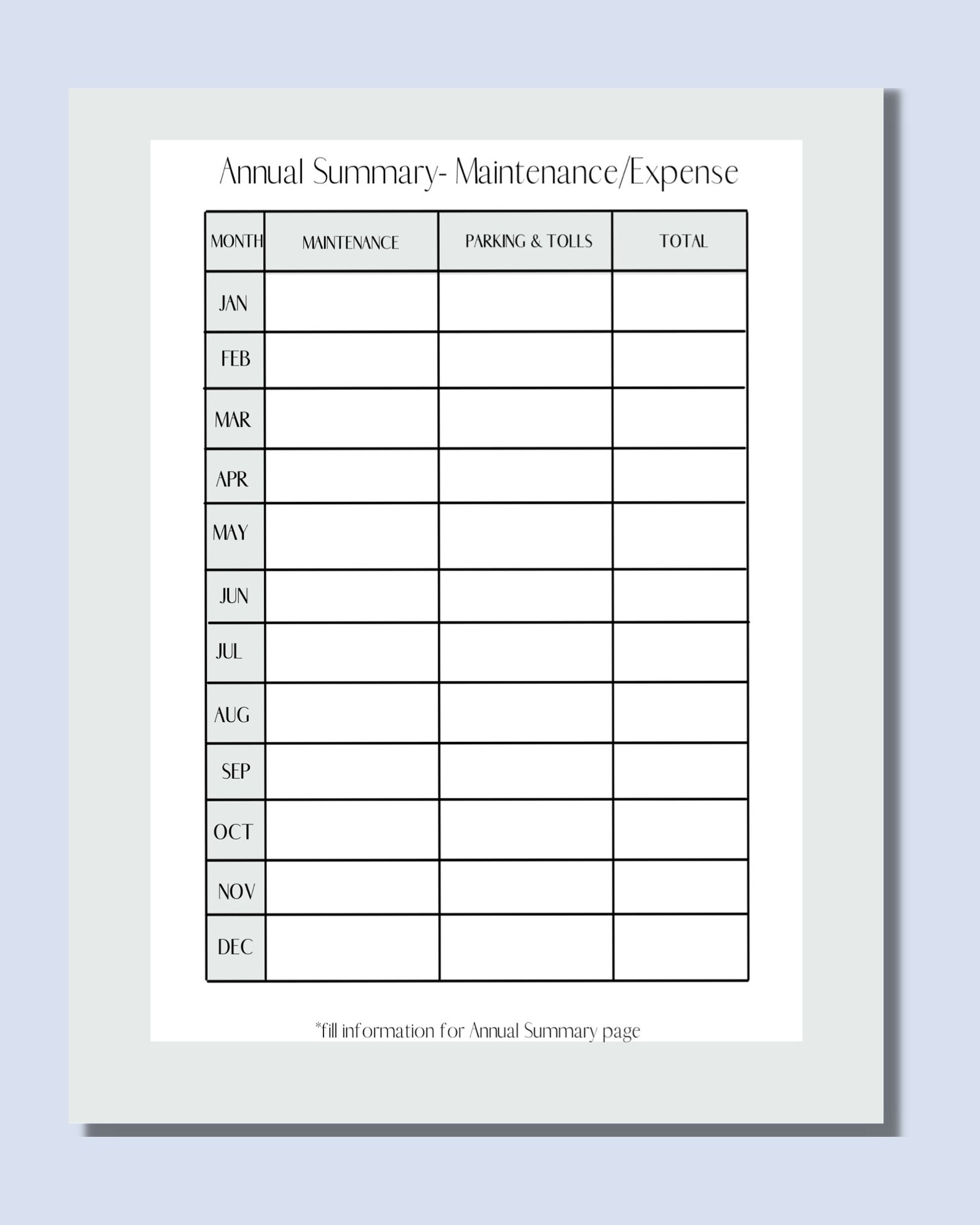 Car Mileage and Expense Tracker | Printable Log (digital Download) - Etsy