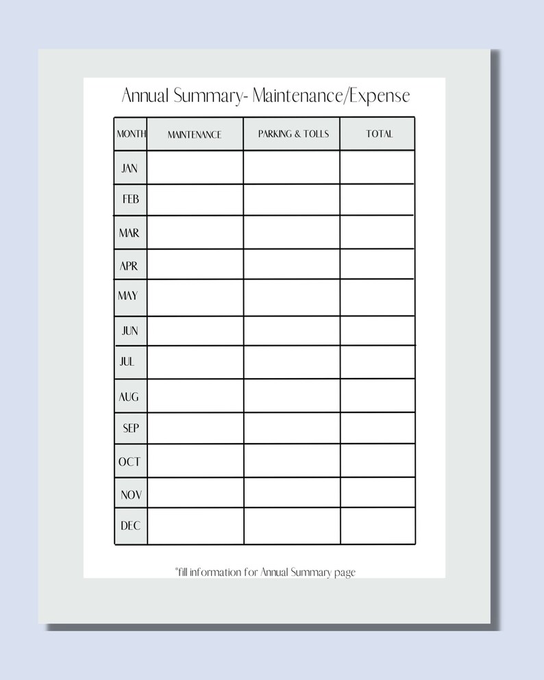 Car Mileage and Expense Log|download| Instantly Print| Planner| Car Log ...