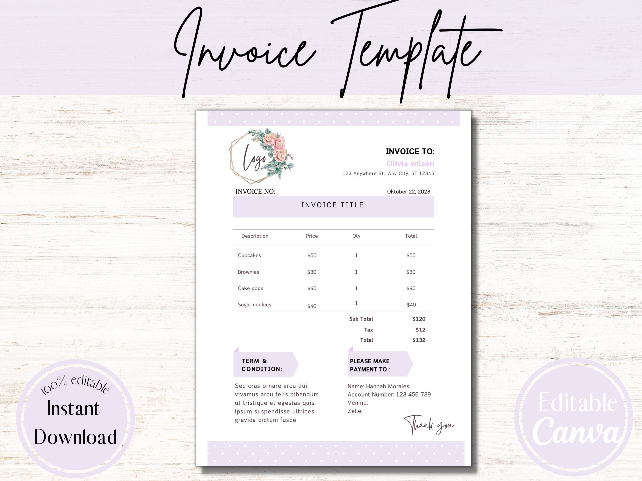 Elegant Invoice Template | Invoice Template | Professional Invoice ...