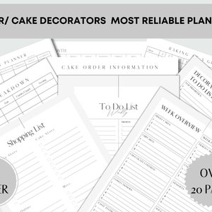 Baker| Cake Decorator Weekly Planner| Cake Order Planner| Baking ...
