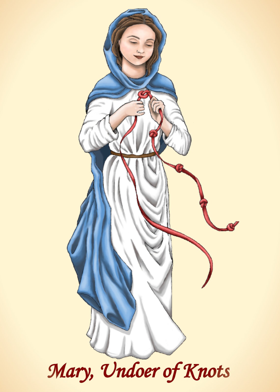 Mary, Undoer of Knots Printable, Prints and Prayer Cards, Original ...