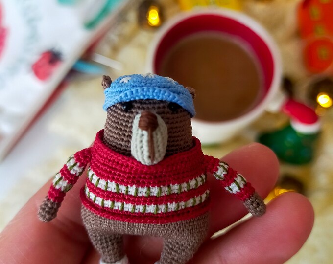Miniature Amigurumi Snow Bear Bombo, Crochet Toy, Amigurumi Toy ...