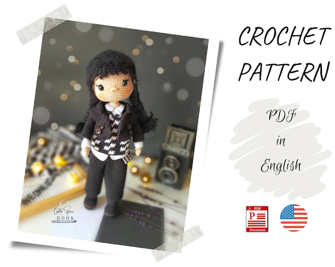 Wednesday Addams Clothes + Body Pattern Amigurumi Crochet İngilizce ...