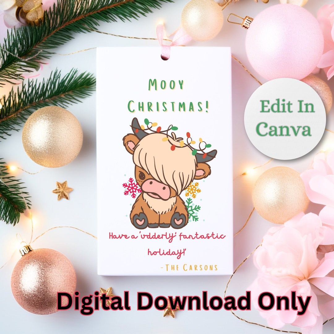 Festive Highland Cow Christmas Gift Tags – Whimsical Holiday Charm for ...