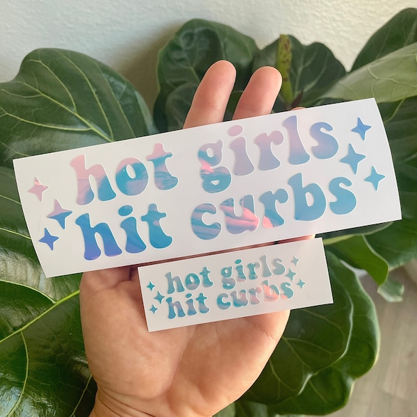 Hot Girl Hit Curb Bumper Sticker - Etsy