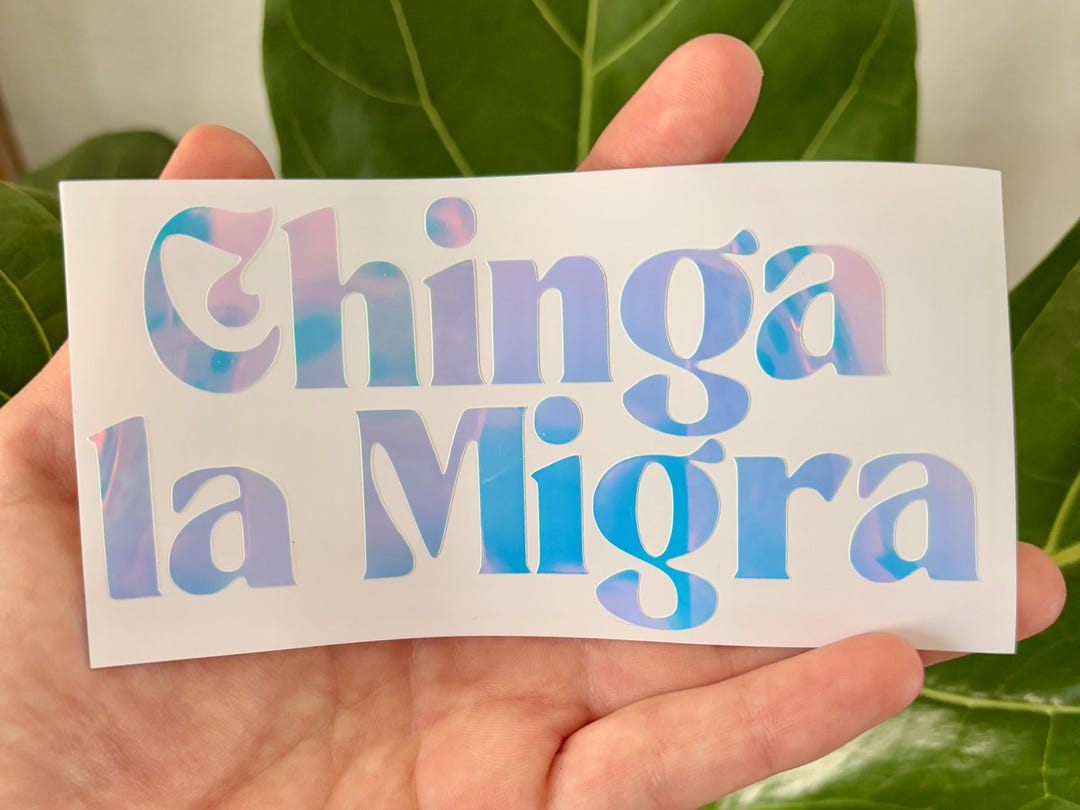 Chinga La Migra Vinyl Decal | Water Bottle Tumbler Car Rearview Mirror ...