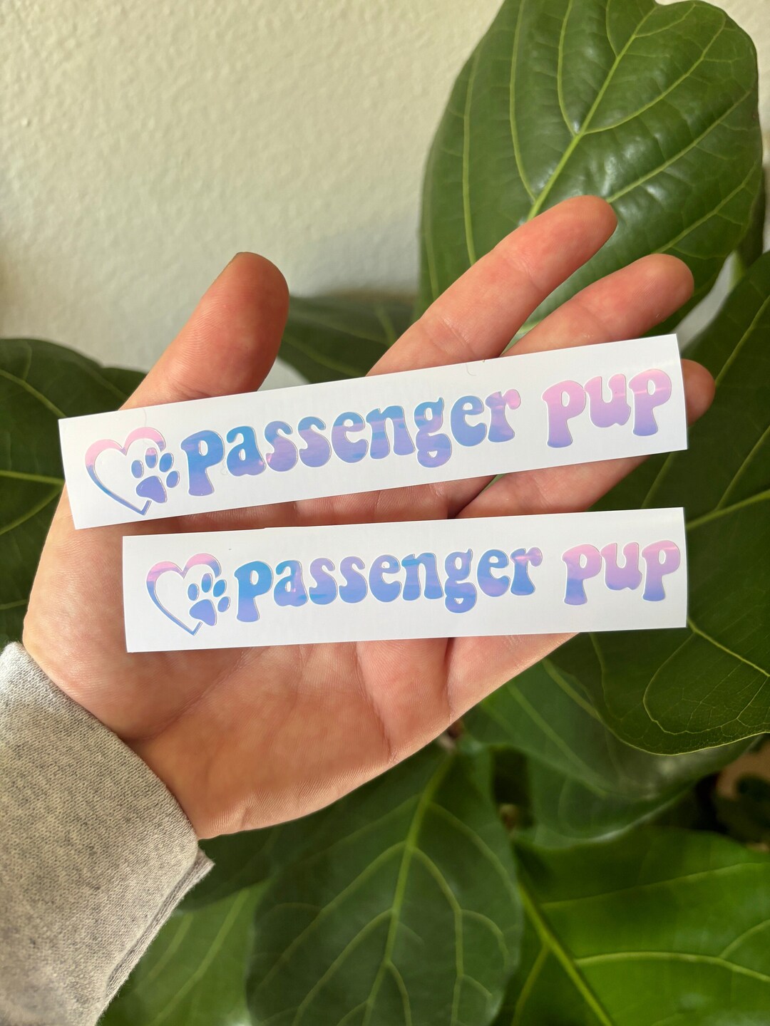 Passenger Pup Vinyl Decal Car Window Rearview Mirror Bumper Sticker ...