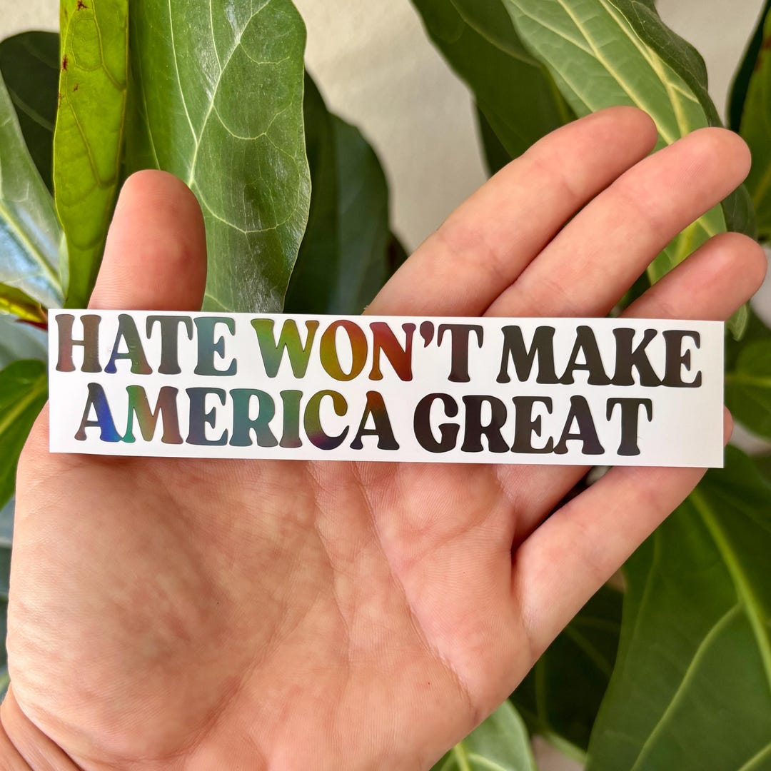 Hate Won't Make America Great Vinyl Decal | Car Truck Window Rearview ...