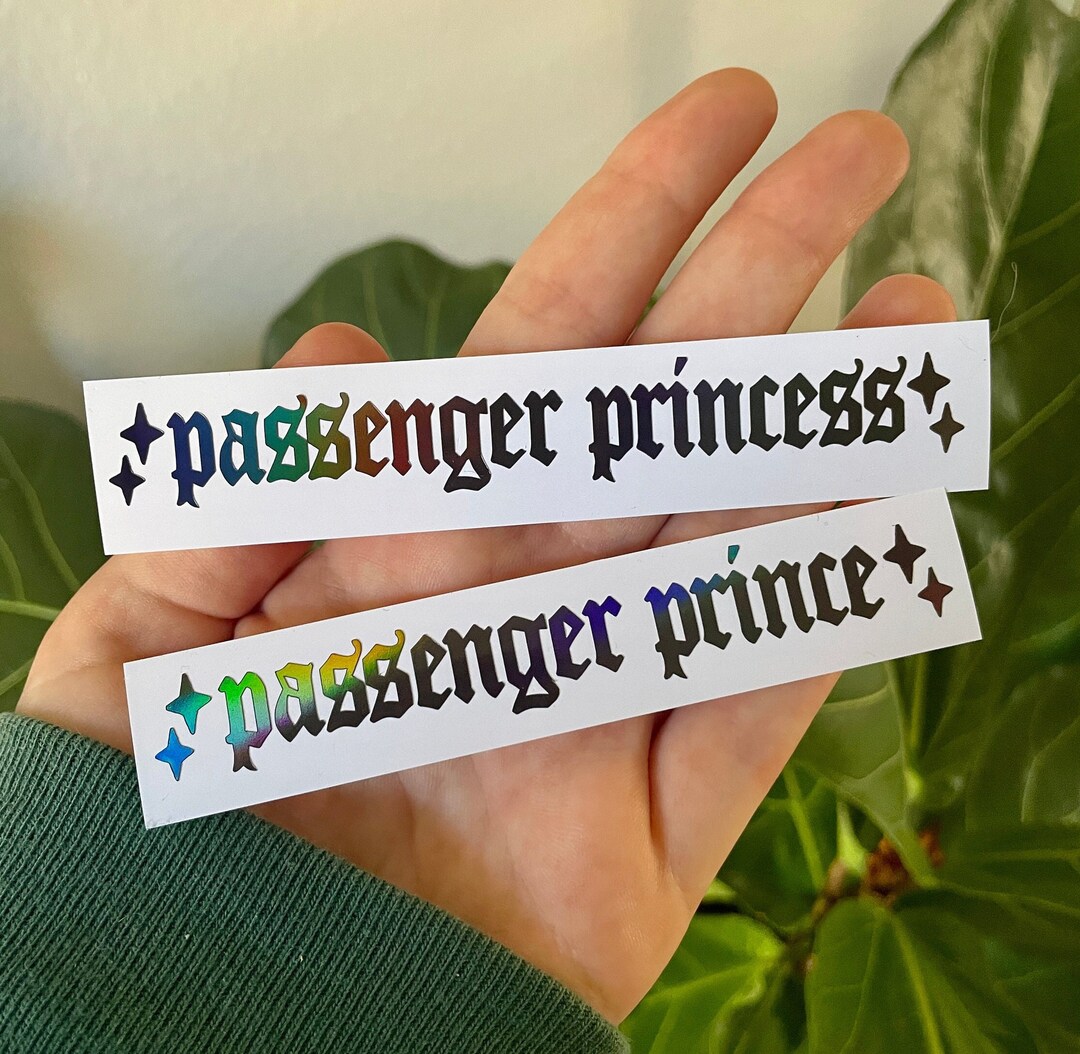 Passenger Princess & Prince Vinyl Decal Set Car Window Rearview Mirror ...