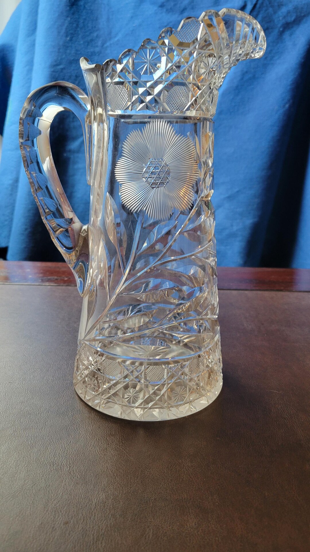 Crystal Pitcher With Flowers - Etsy