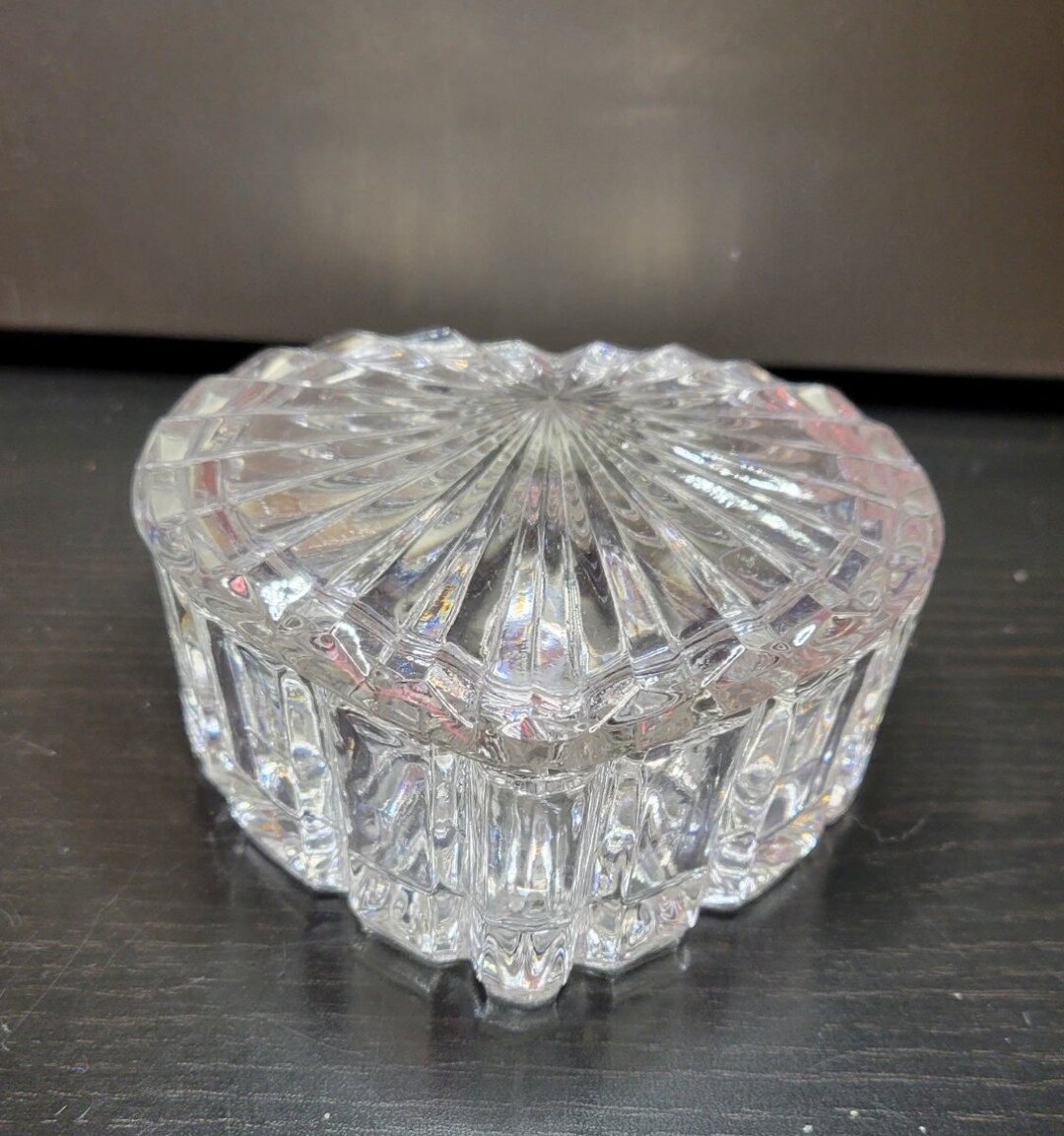 Zajecar Handcut Lead Crystal Heart Shaped Trinket Box - Etsy